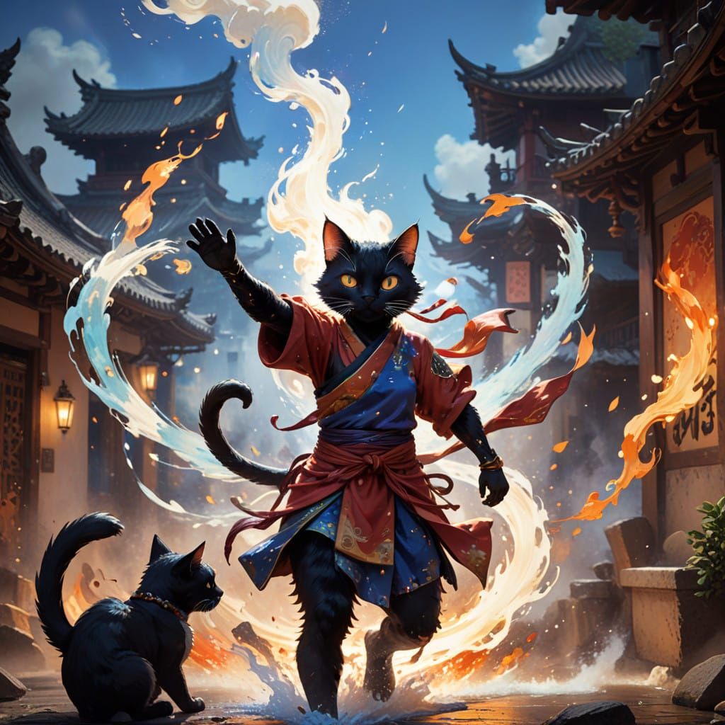 Mischievous Shadows Emerge from Bali Chaos - AI Art