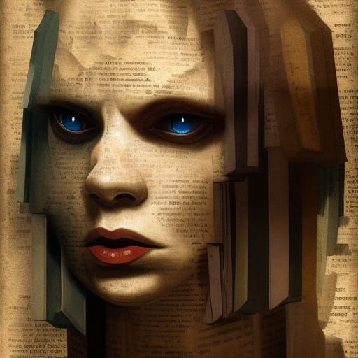 32 bit Pixel art of A Human figure Made Of Antique Books and parchment ...