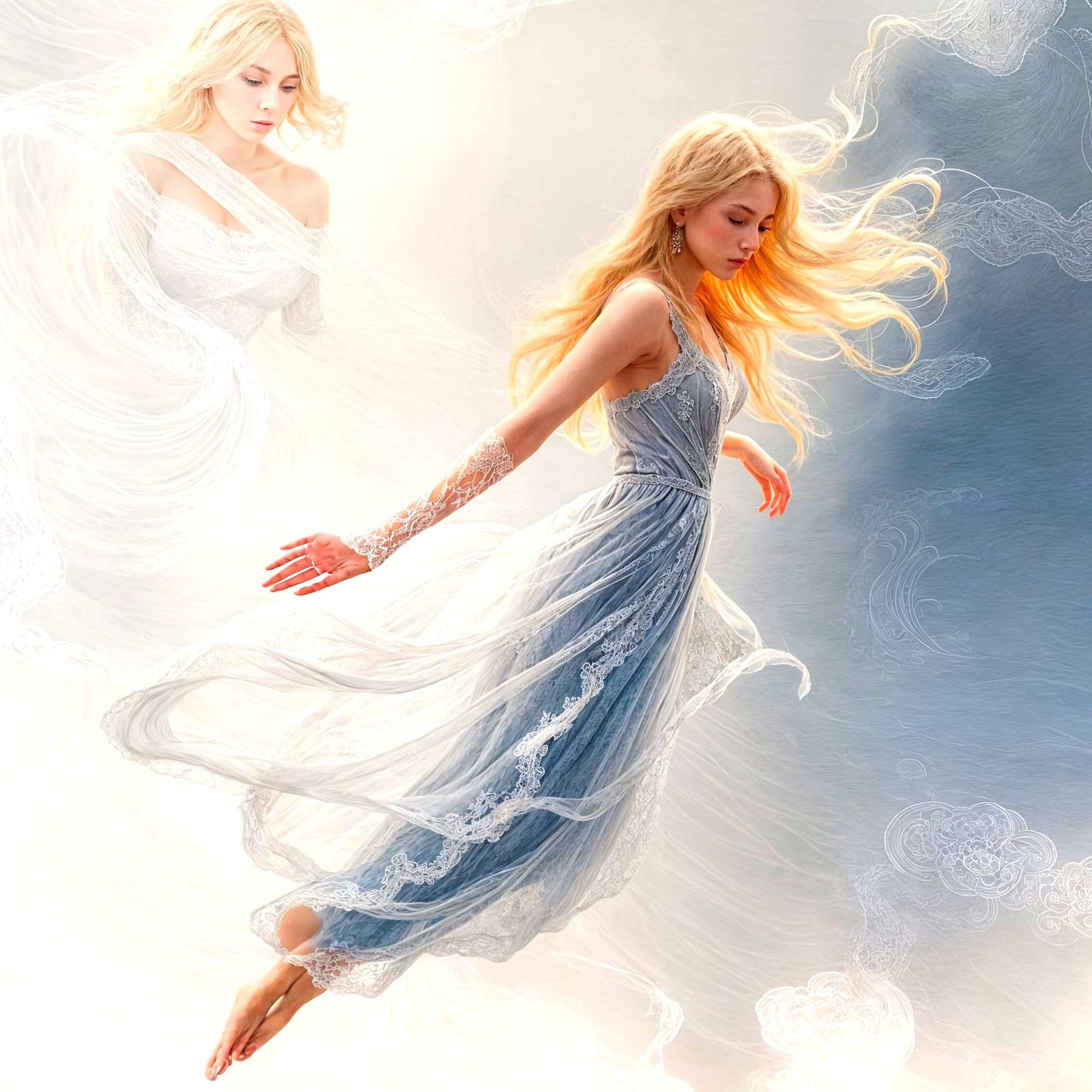 Beautiful ethereal blonde woman - Ethereal Blonde Woman in I...