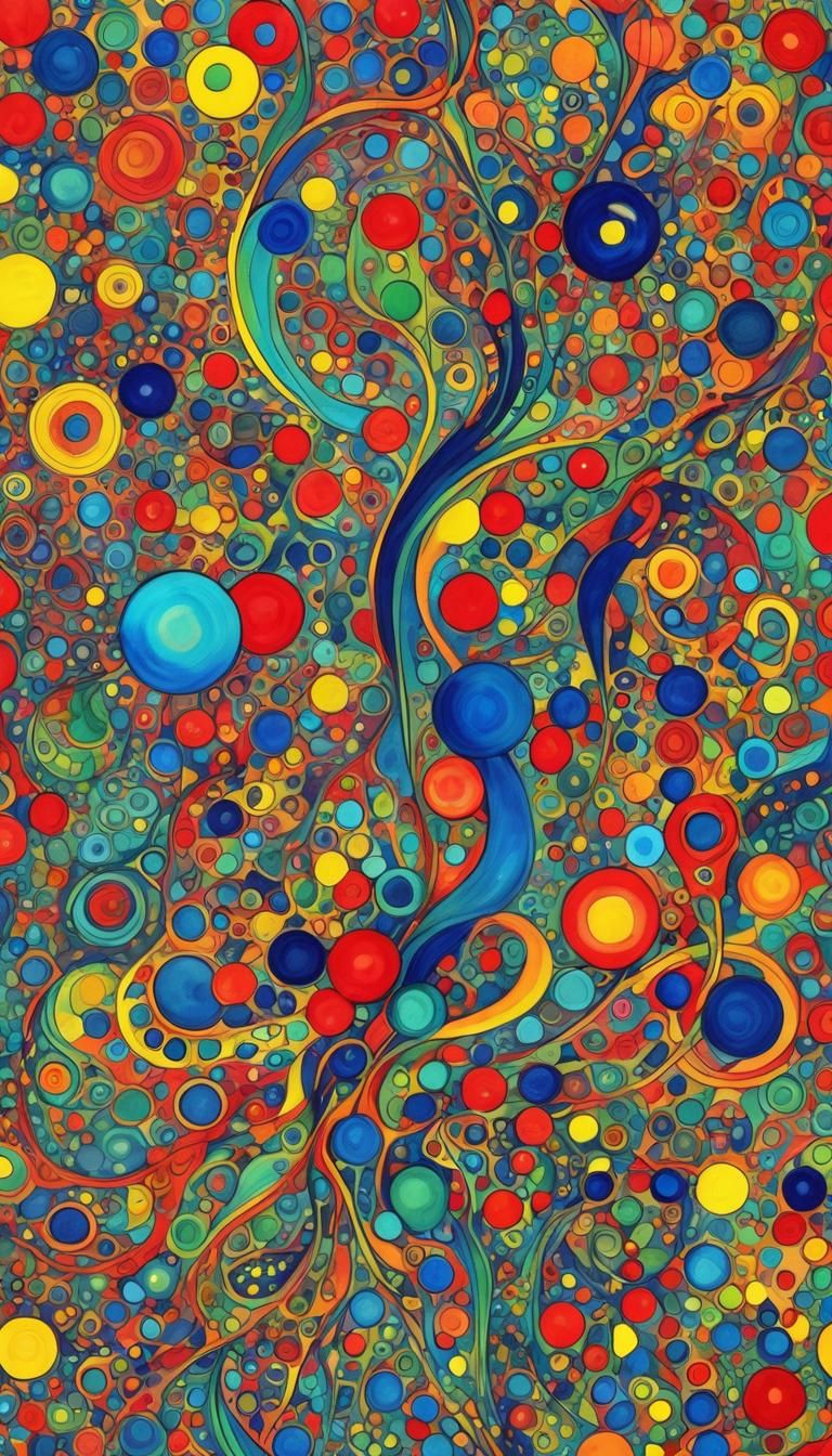 Abstract art sketch envisioning heaven, inspired by Alex Grey and Yayoi ...