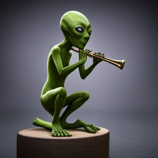 Alien Flute PLayer - AI Generated Artwork - NightCafe Creator