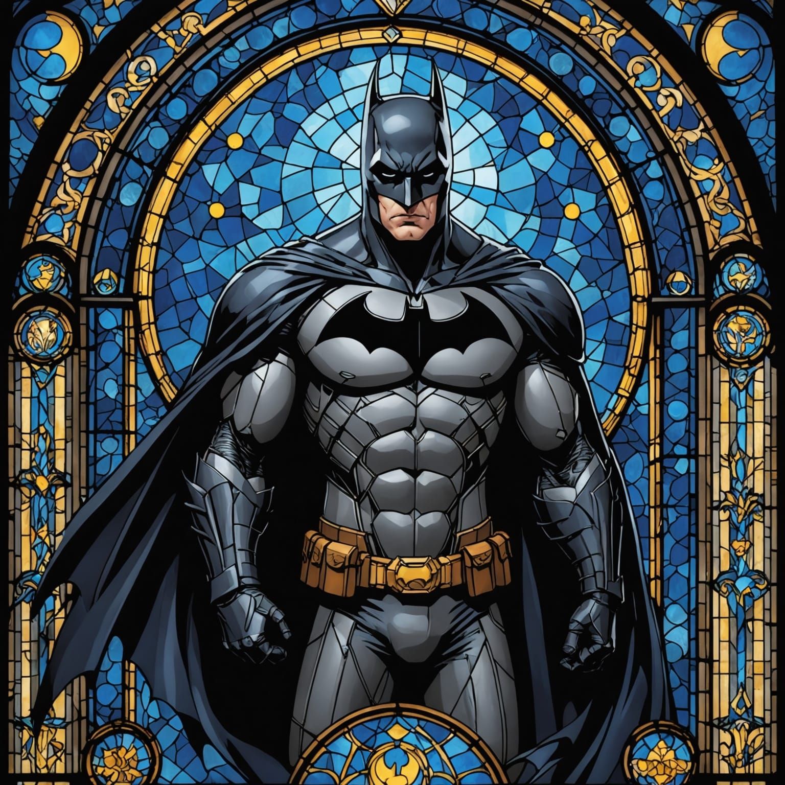 Batman in Stained glass - Batman in Stained Glass Anime Styl...