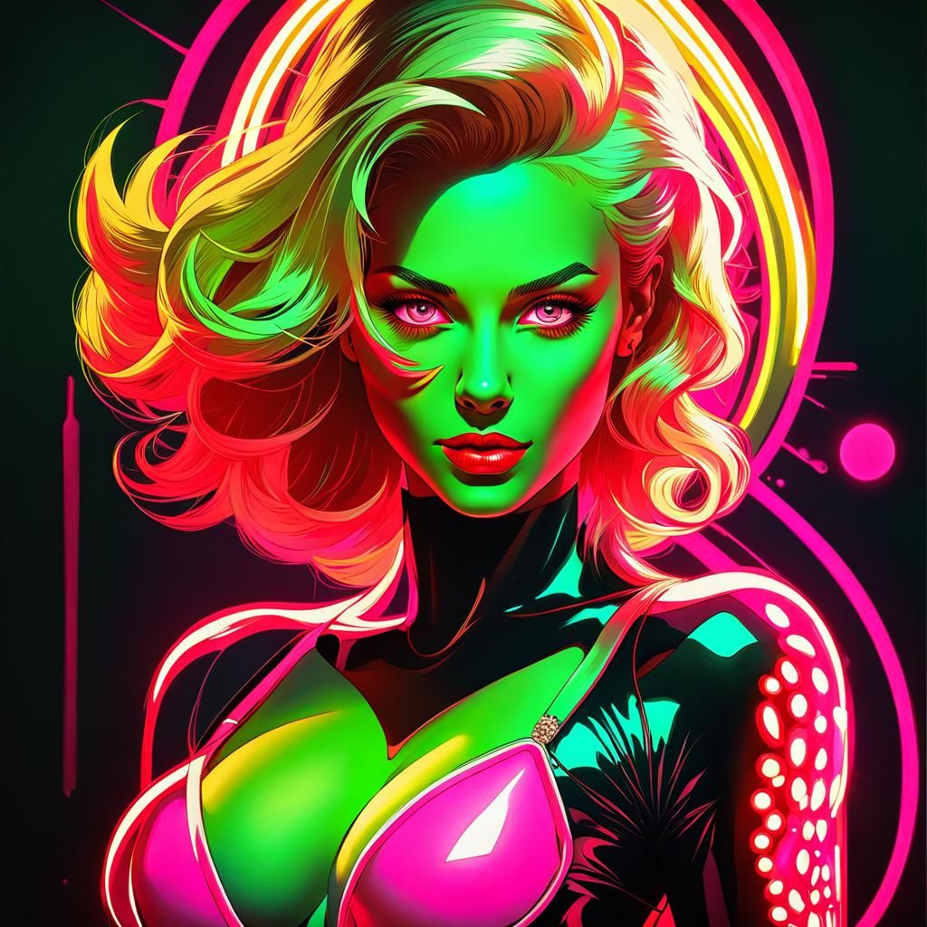 Blonde Alien Cyborg in Space - AI Generated Artwork - NightCafe Creator
