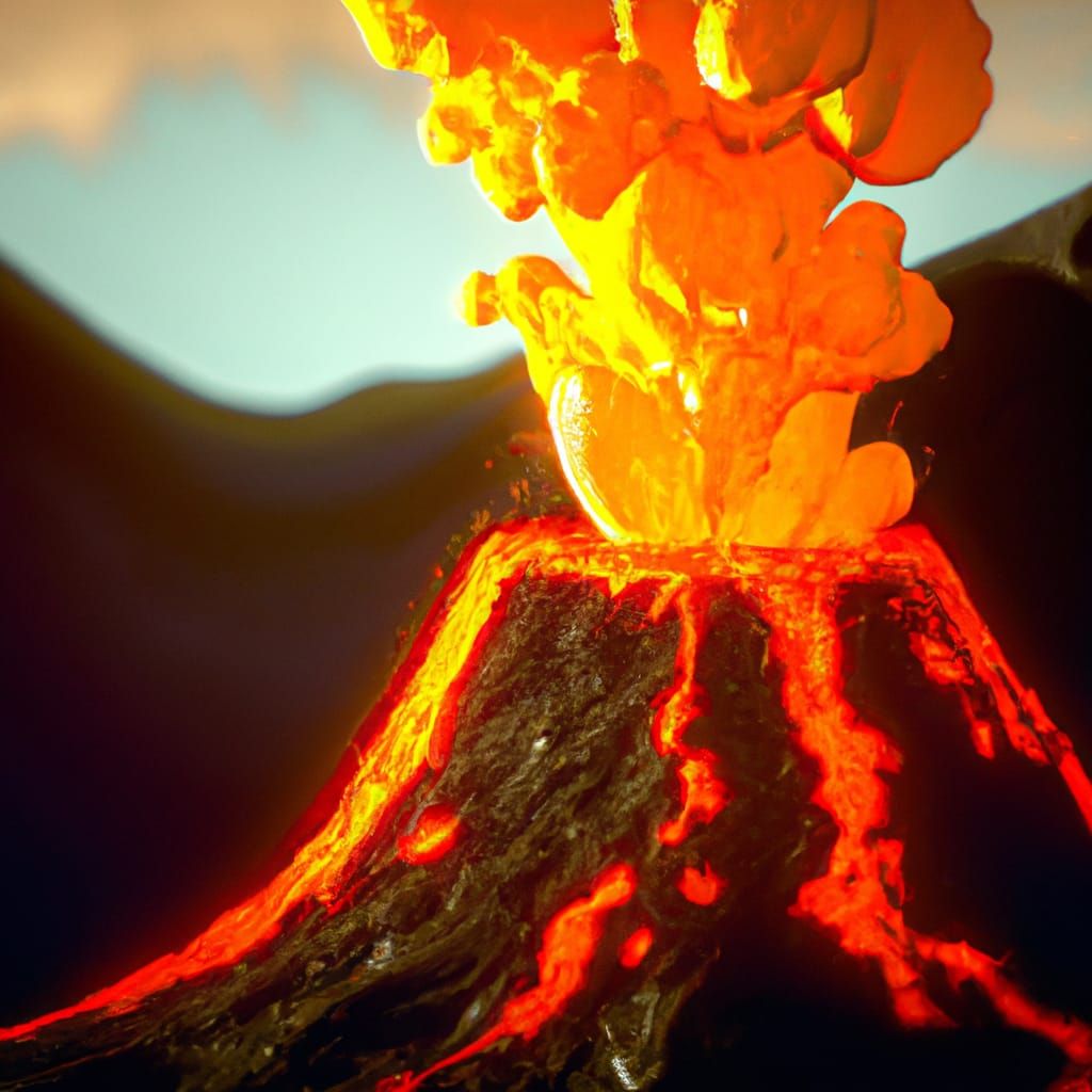 Volcano Erupting 1 - AI Generated Artwork - NightCafe Creator