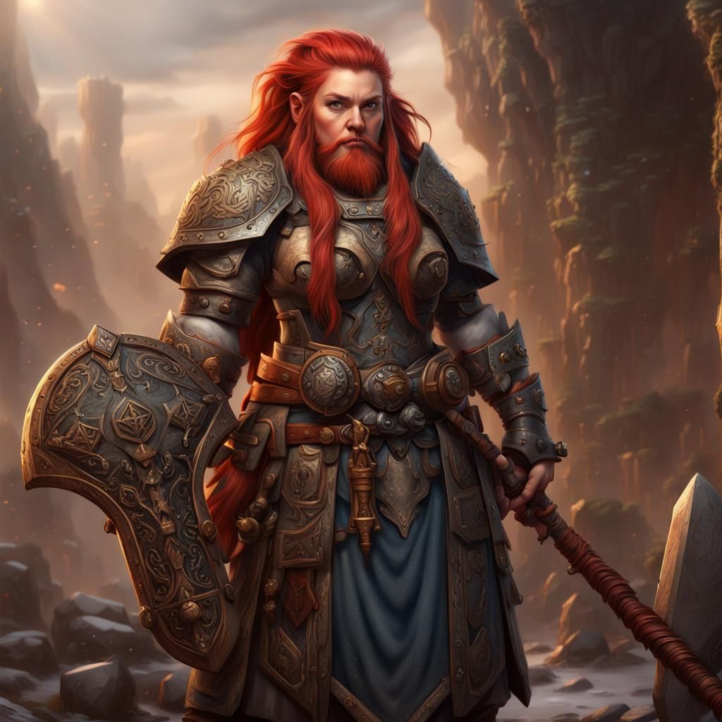 Female Dwarven Cleric with Beard - AI Generated Artwork - NightCafe Creator