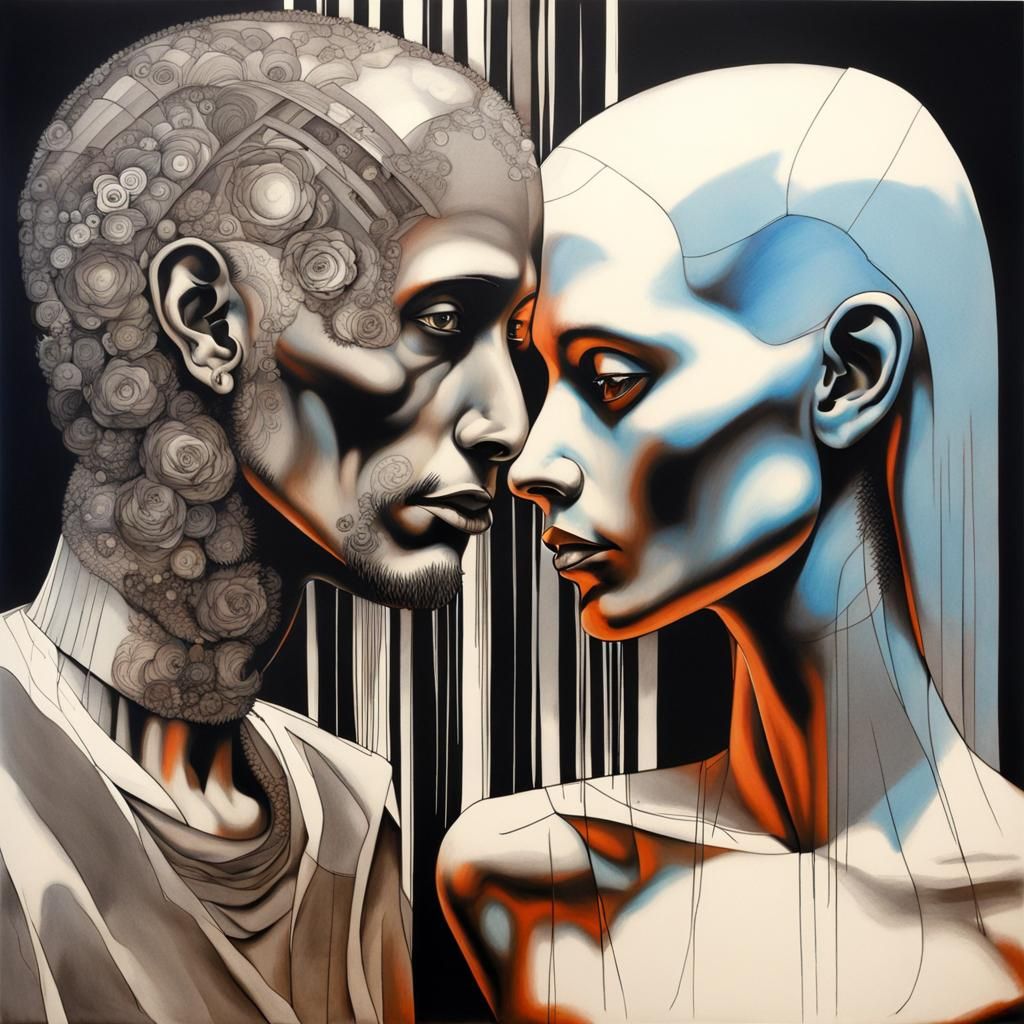 Pareja biónica - AI Generated Artwork - NightCafe Creator