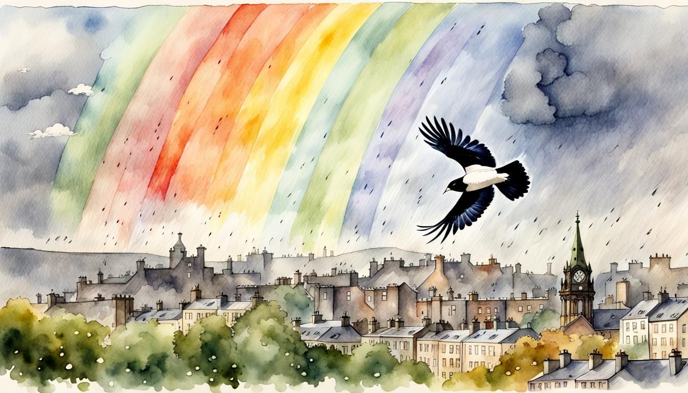 Watercolor Magpie - AI Generated Artwork - NightCafe Creator