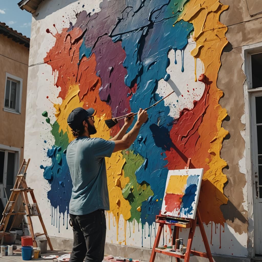 Bring color to the wall - AI Generated Artwork - NightCafe Creator