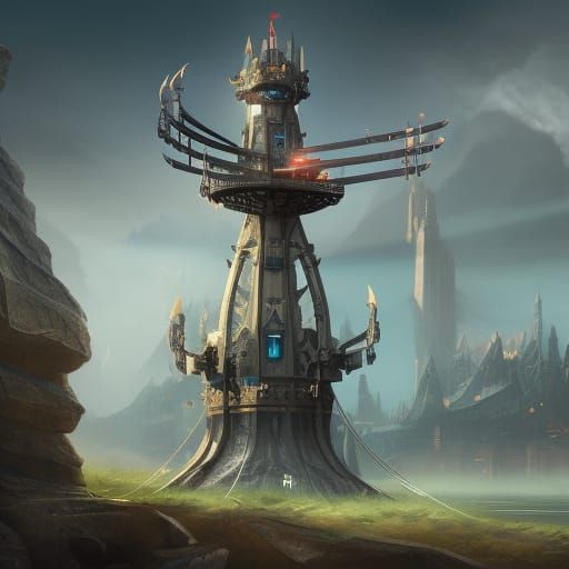 Futuristic Archery Tower - AI Generated Artwork - NightCafe Creator