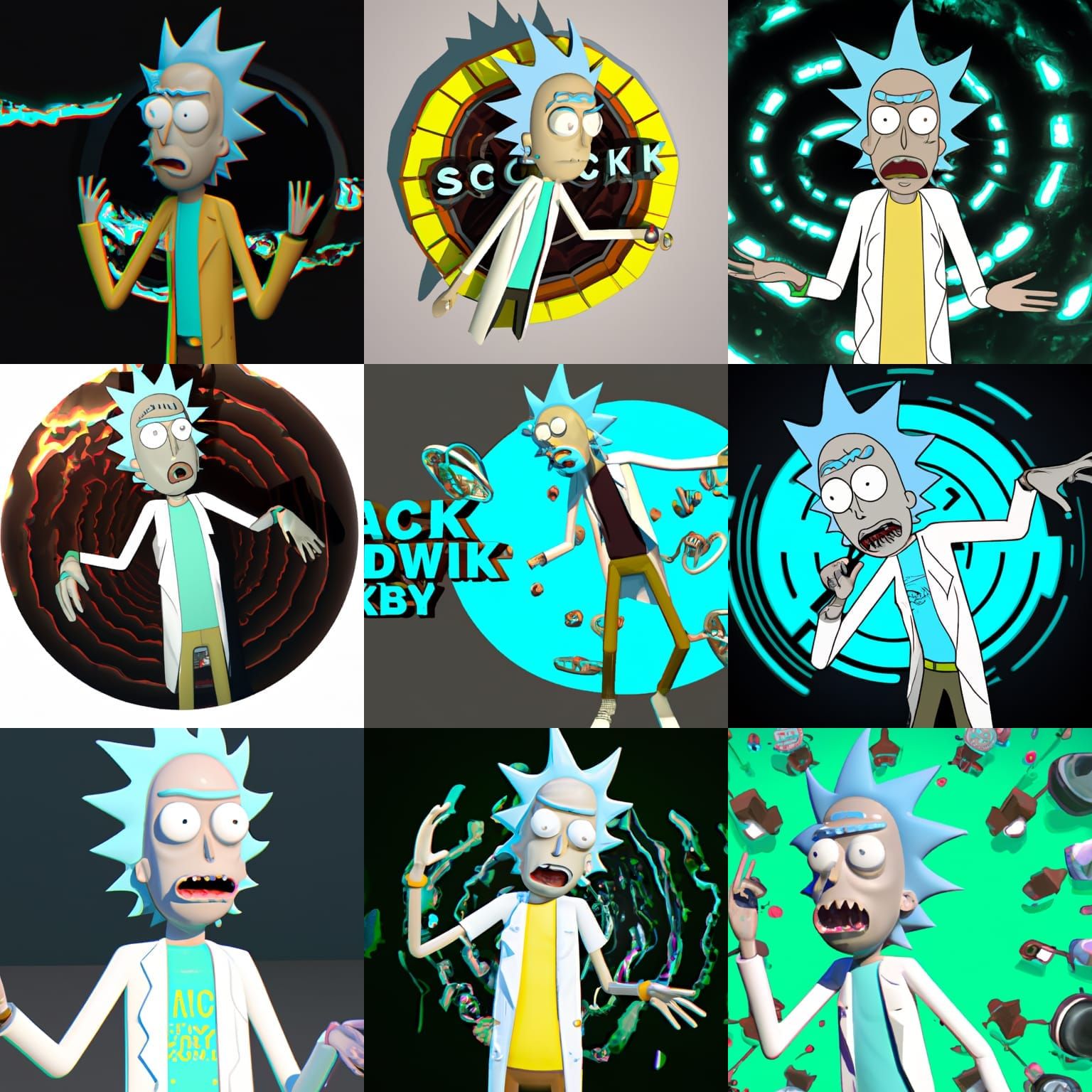 Rick and Morty SoundCloud Rapper, 3D shadow cosmic 8k resolution - AI ...