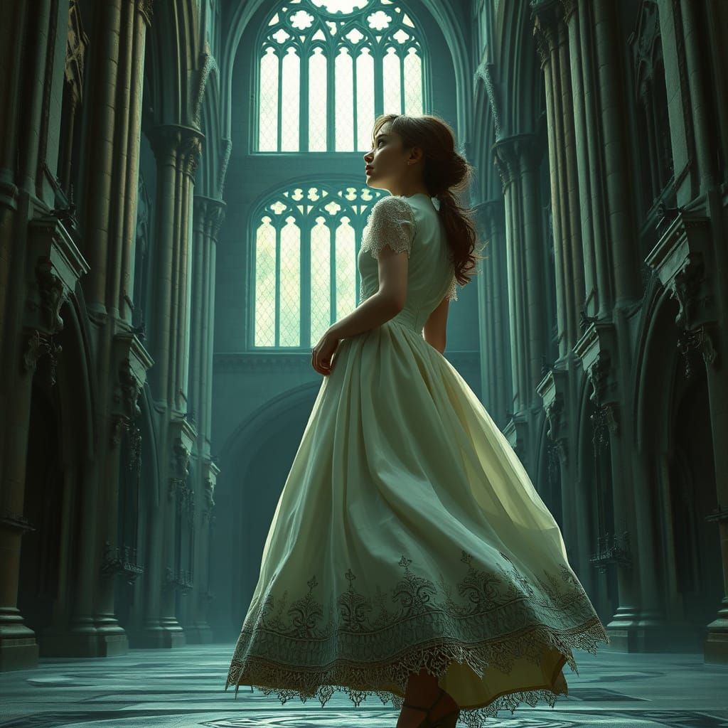 Elora - Ethereal Gothic Woman Lost in Victorian Castle