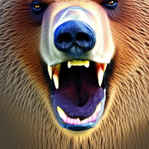 Snarling Bear - AI Generated Artwork - NightCafe Creator