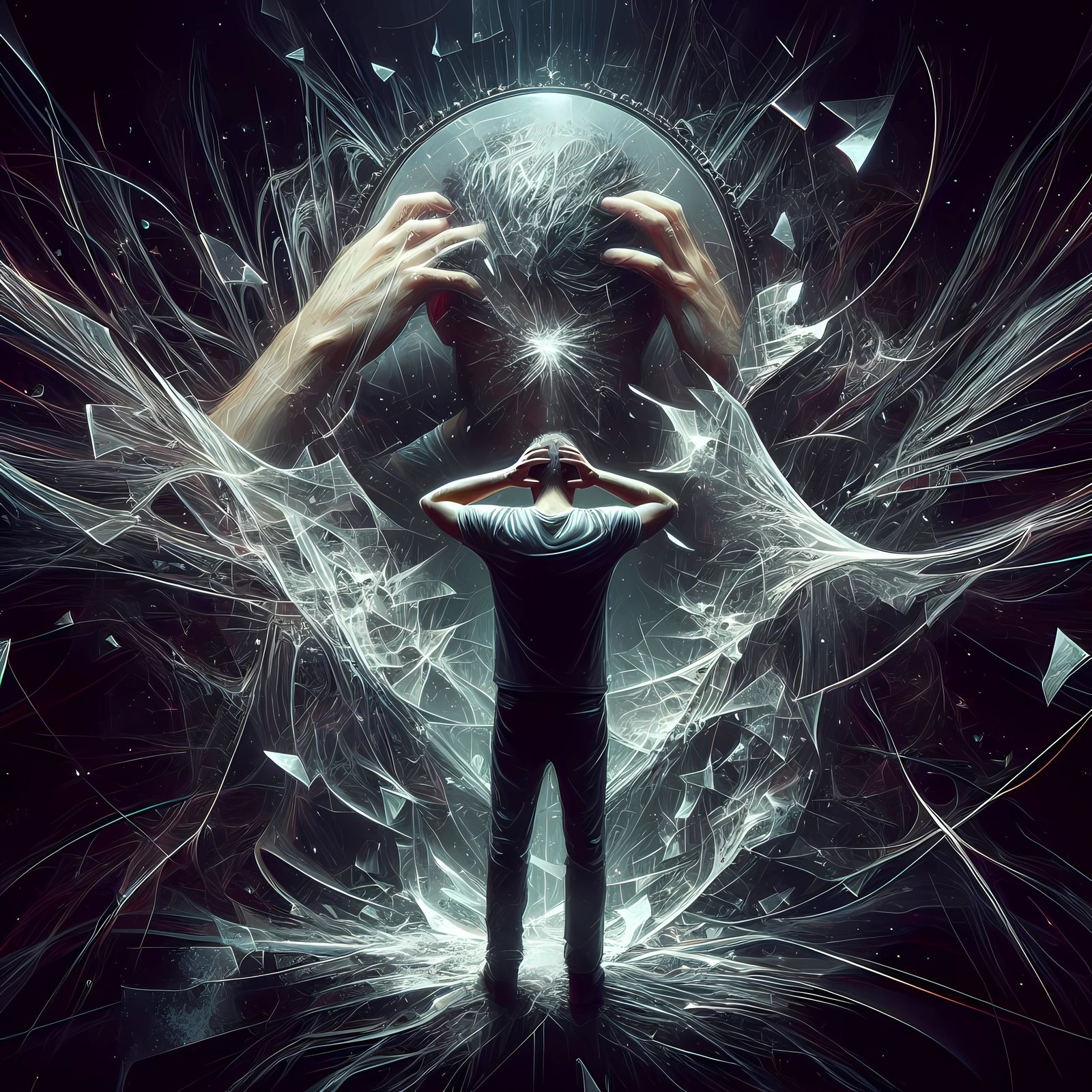 Shattered Reflection (series) - AI Generated Artwork - NightCafe Creator