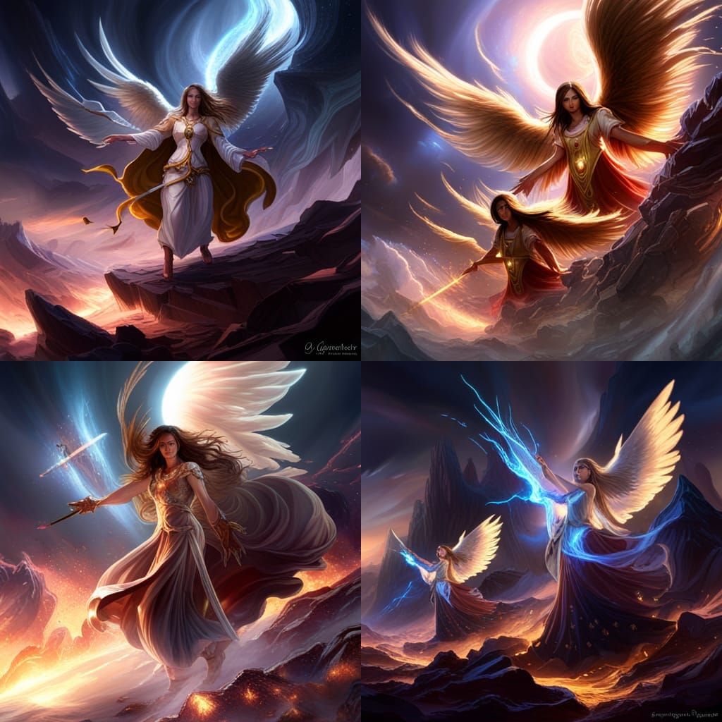 Angels Sending the God-Force into Me - AI Generated Artwork - NightCafe Creator