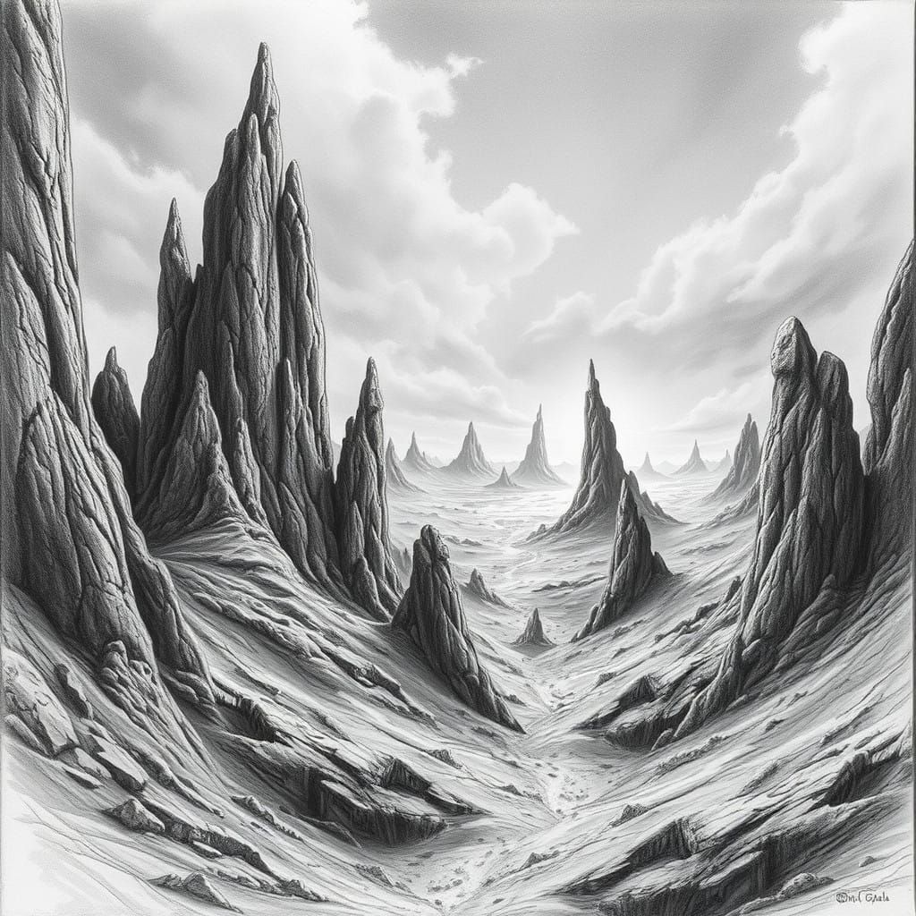 Forlorn Flats - Haunting Black and White Landscape with Twi...