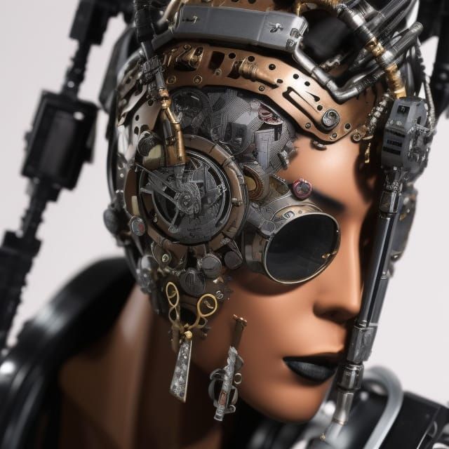 Clockpunk Robot Beauty Returns - AI Generated Artwork - NightCafe Creator
