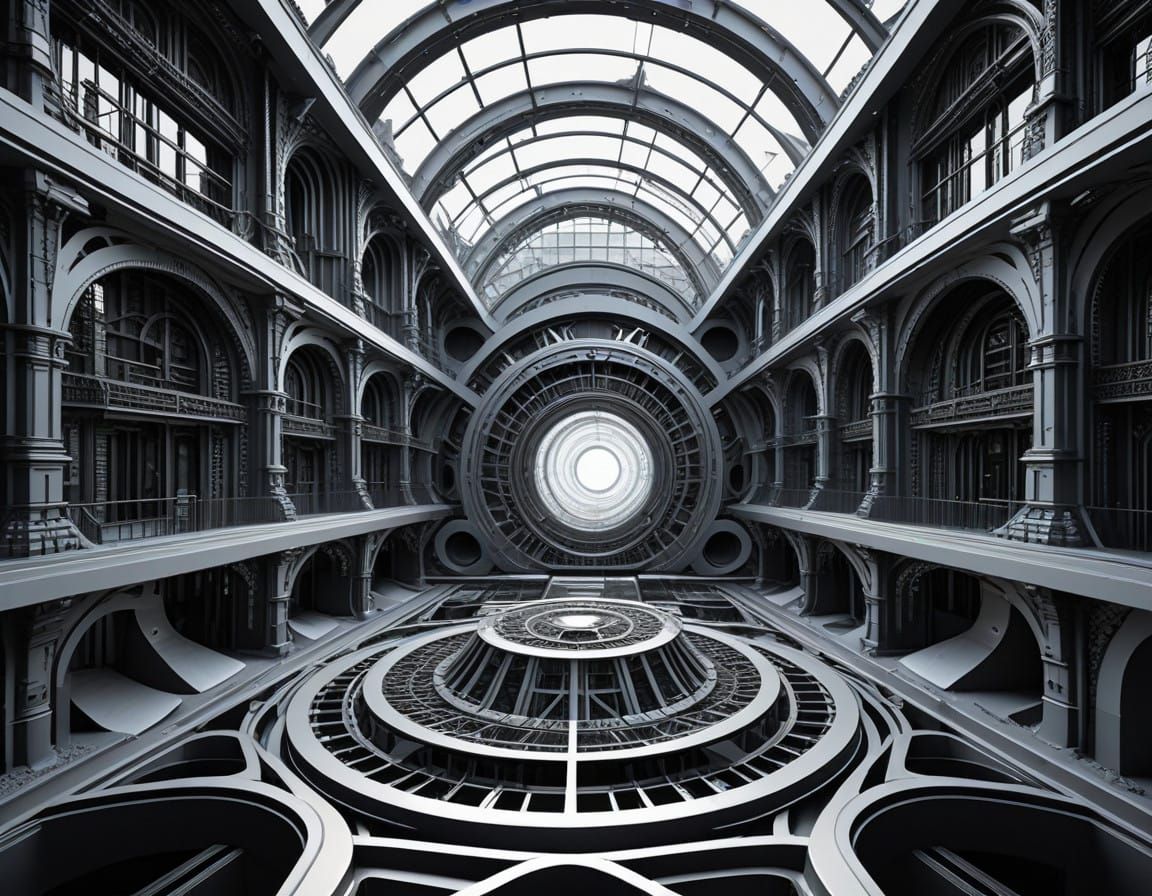 Retrofuturistic Cityscapes in Luxe Metal and Glass - AI Art