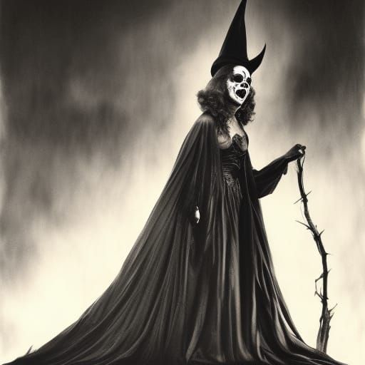 Elizabeth Montgomery as zombie heavy charcoal portrait with her in ...