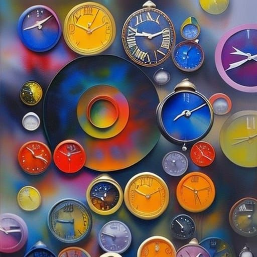 "a clock montage" \\ a_sad_beautiful_woman's_face_behind_the_clocks ...