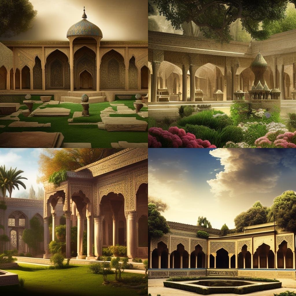 "Ancient Persian Gardens" Epic cinematic brilliant stunning intricate ...