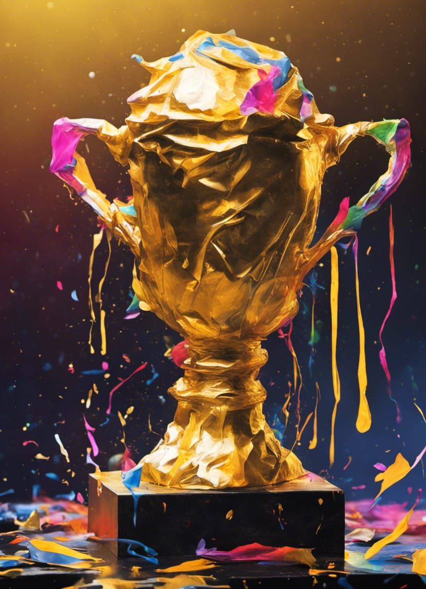 Gold paper trophy - AI Generated Artwork - NightCafe Creator