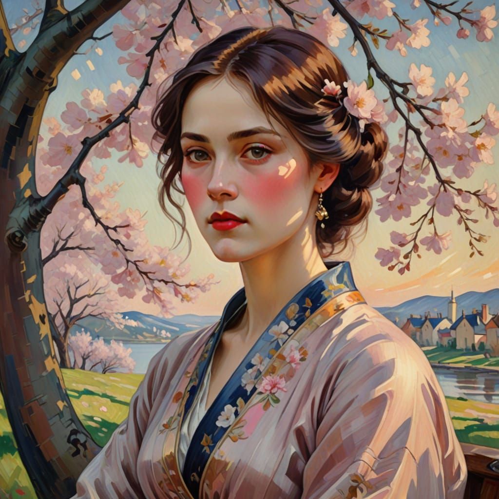 Ethereal Vampire Portrait in Soft Pastel Hues - AI Art