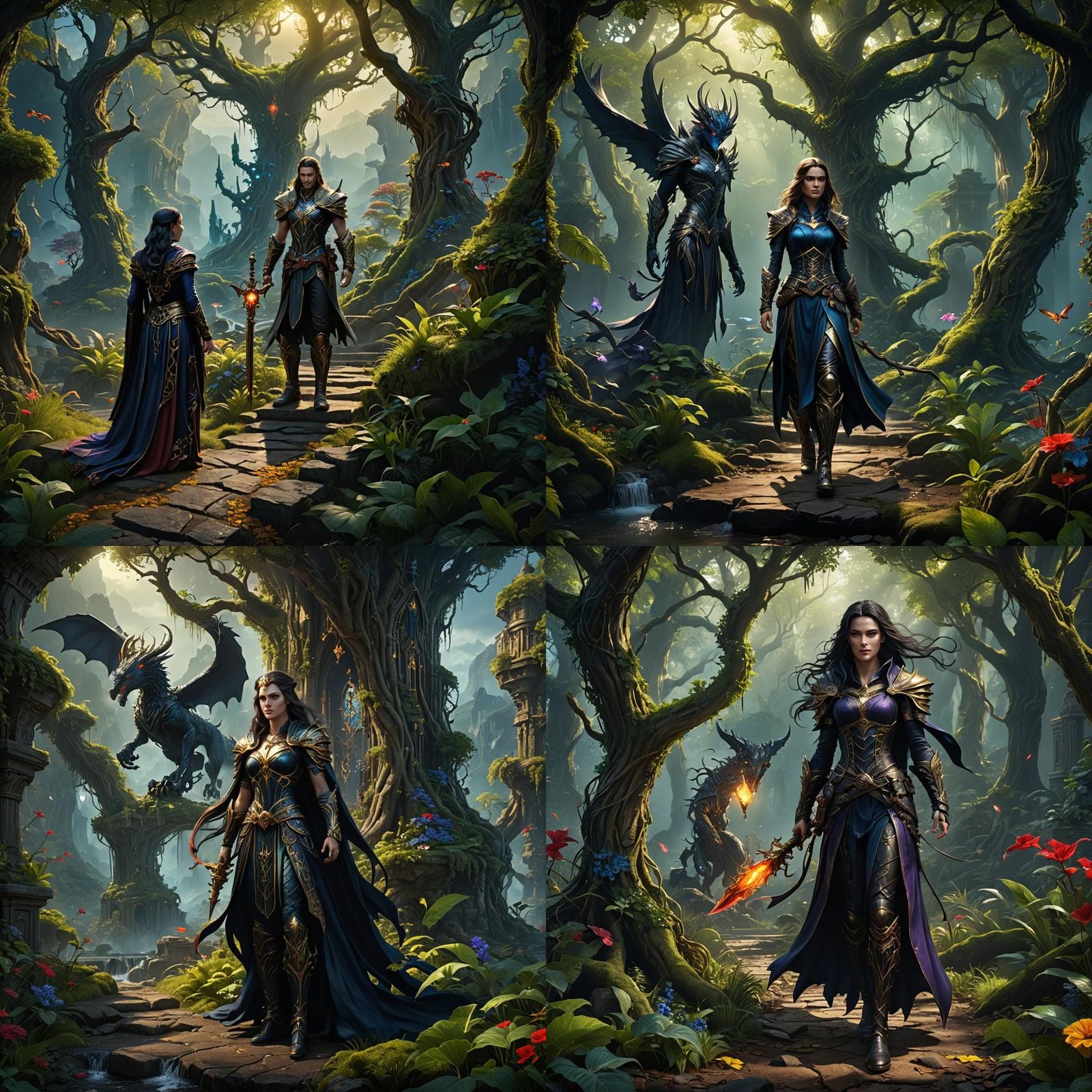 Aeron and Morgana’s paths intertwined. - AI Generated Artwork - NightCafe Creator