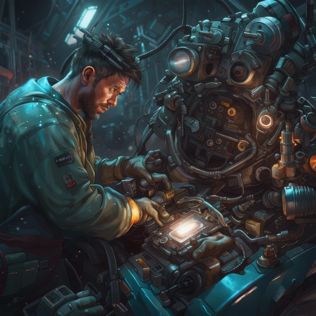 A Space Mechanic - AI Generated Artwork - NightCafe Creator