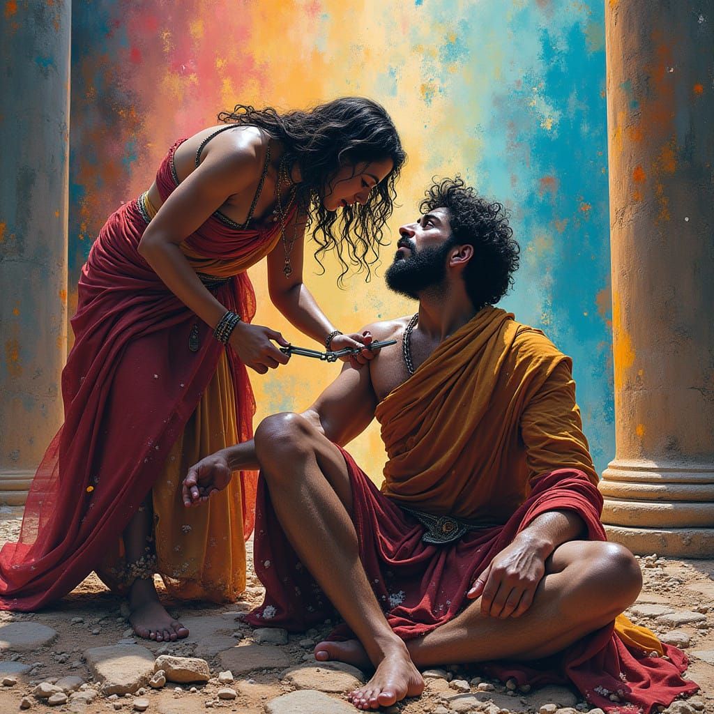 Lord Jesus Series Vol 2 - 12 Delilah cutting Samson's hair off