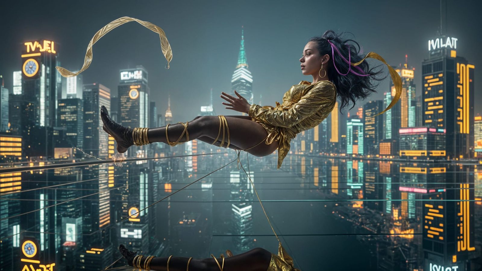 A person floats weightlessly - A person floats weightlessly