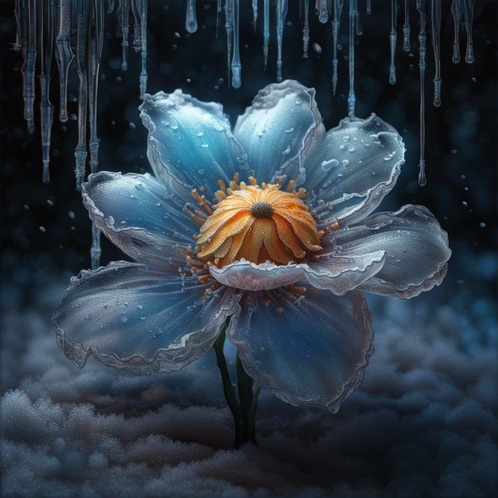 Icy Flower - AI Generated Artwork - NightCafe Creator