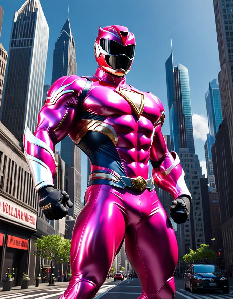 Mighty Roidin Muscle Ranger Pink - AI Generated Artwork - NightCafe Creator