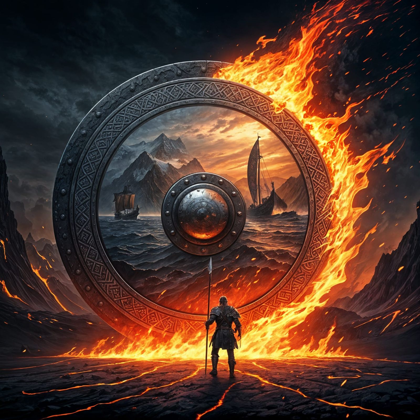 A massive, battle-worn shield - A massive, battle-worn shiel...