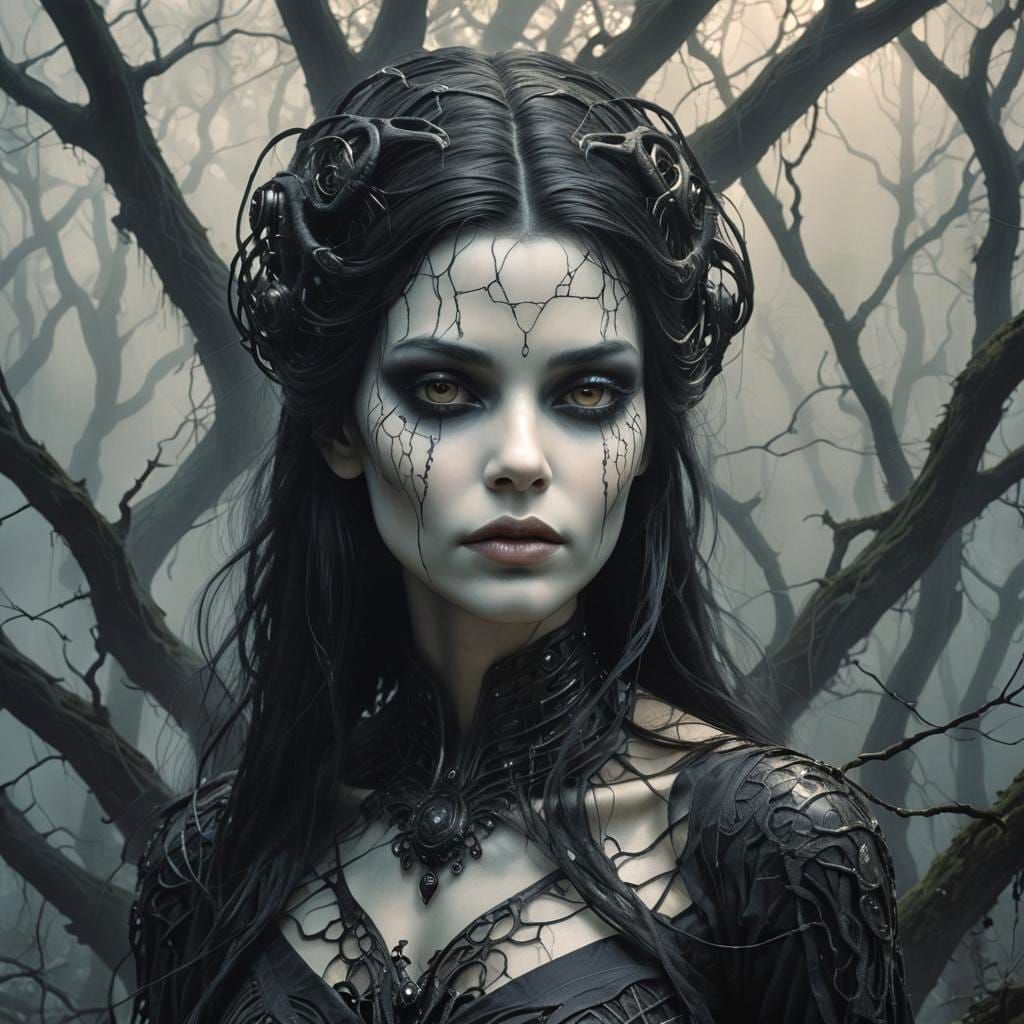 Mysterious gothic woman - AI Generated Artwork - NightCafe Creator