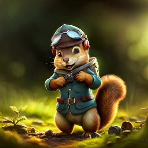 Squirrel Pilot - AI Generated Artwork - NightCafe Creator