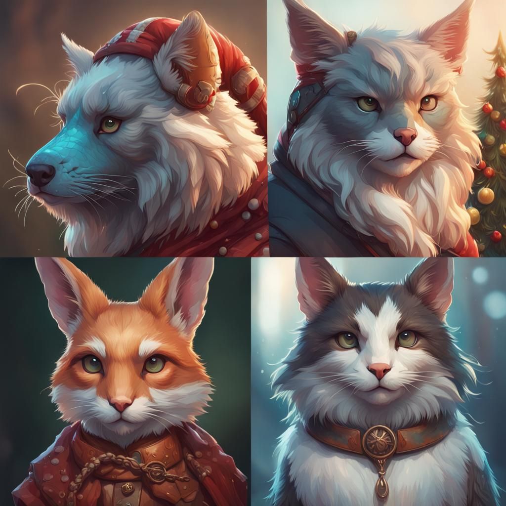Holiday Animal Friends - AI Generated Artwork - NightCafe Creator
