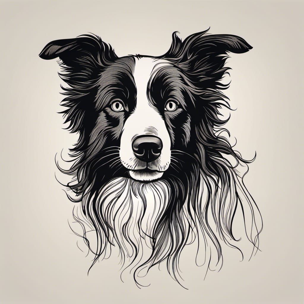 Border Collie sketch - AI Generated Artwork - NightCafe Creator