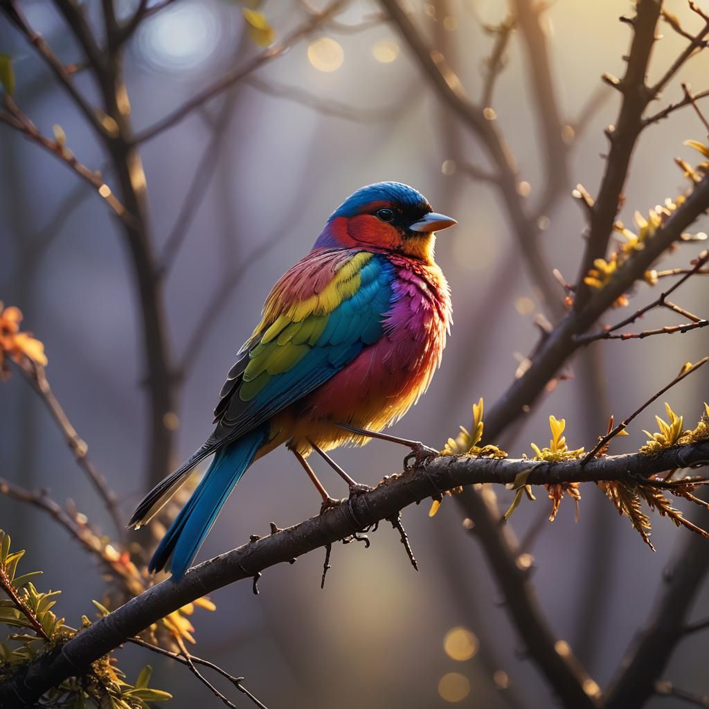 Rainbow Bird - AI Generated Artwork - NightCafe Creator