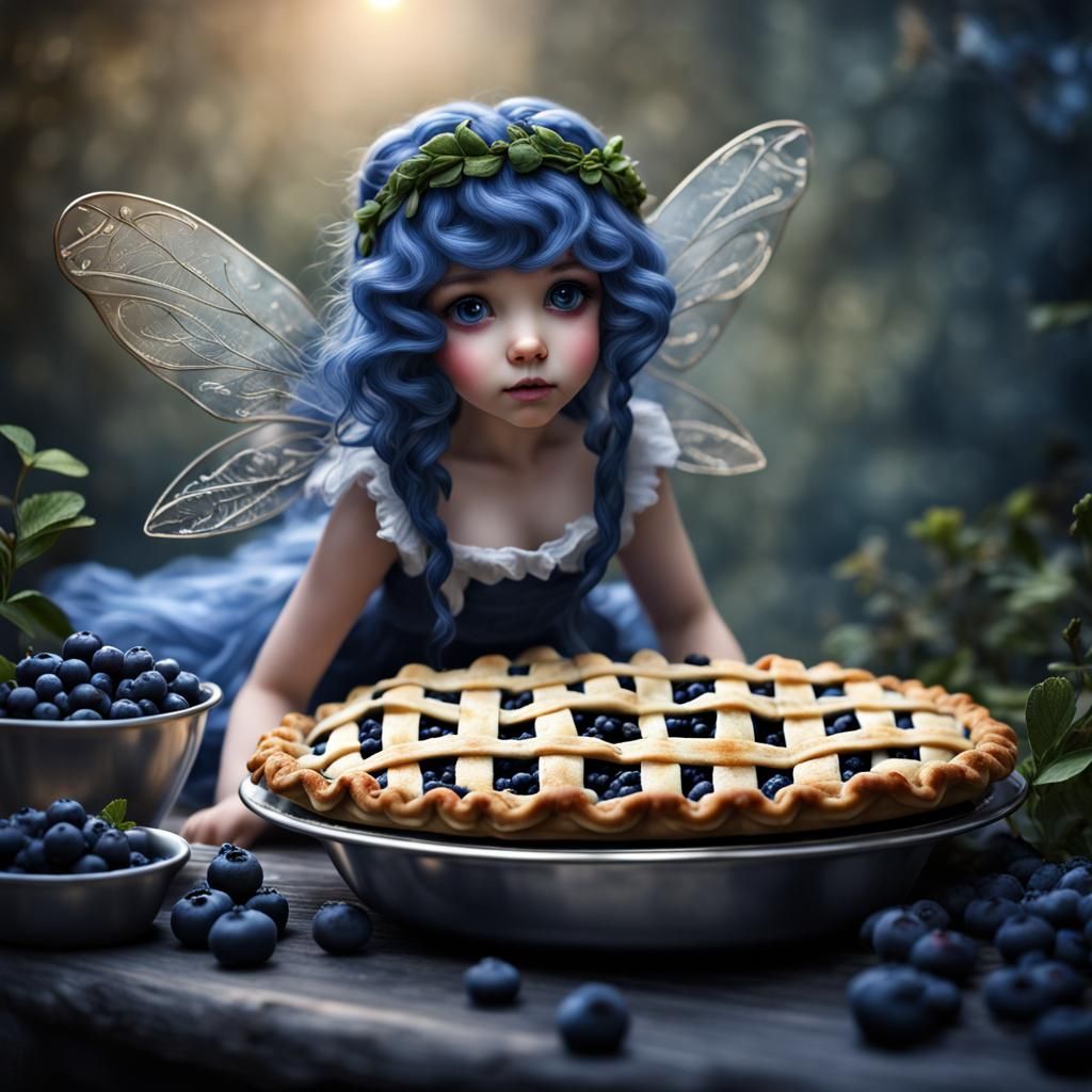 Cute blueberry pie fairy - AI Generated Artwork - NightCafe Creator