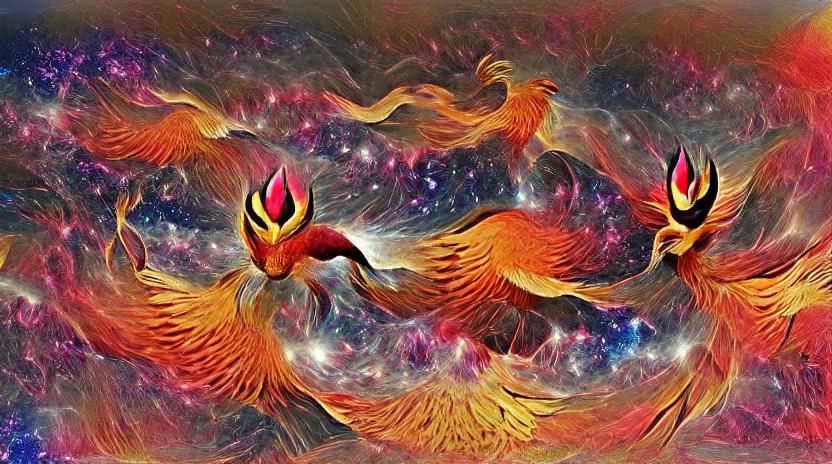 Phoenix Rising Through the Cosmos - AI Generated Artwork - NightCafe ...