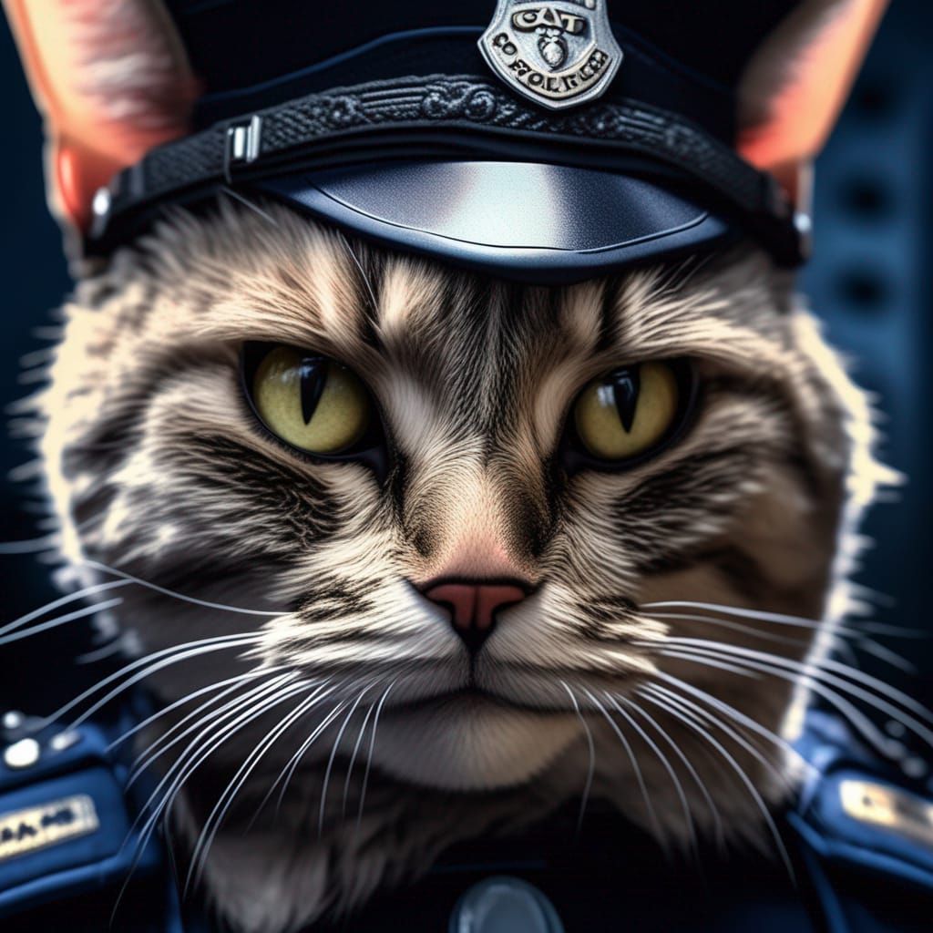 Cat police officer - AI Generated Artwork - NightCafe Creator