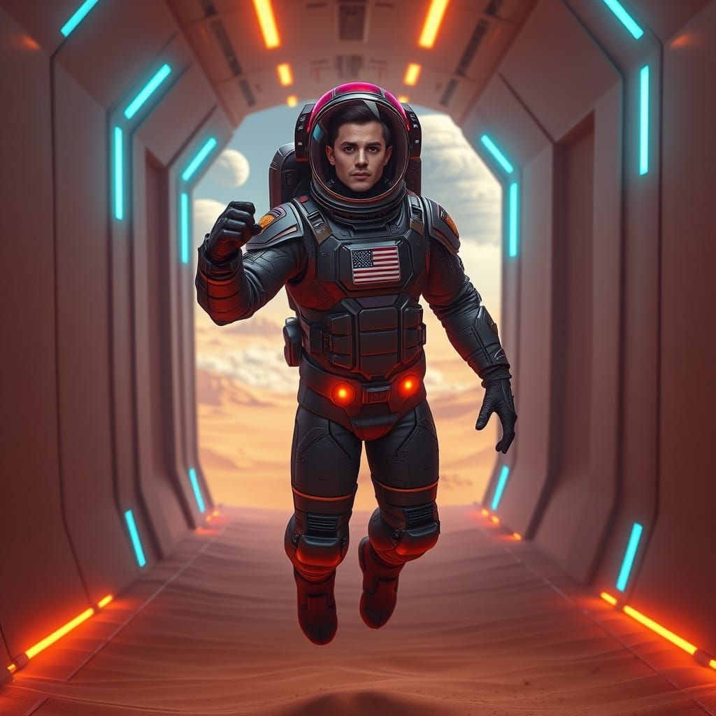 Confident Astronaut in Masterfully Crafted Space E... - AI Art