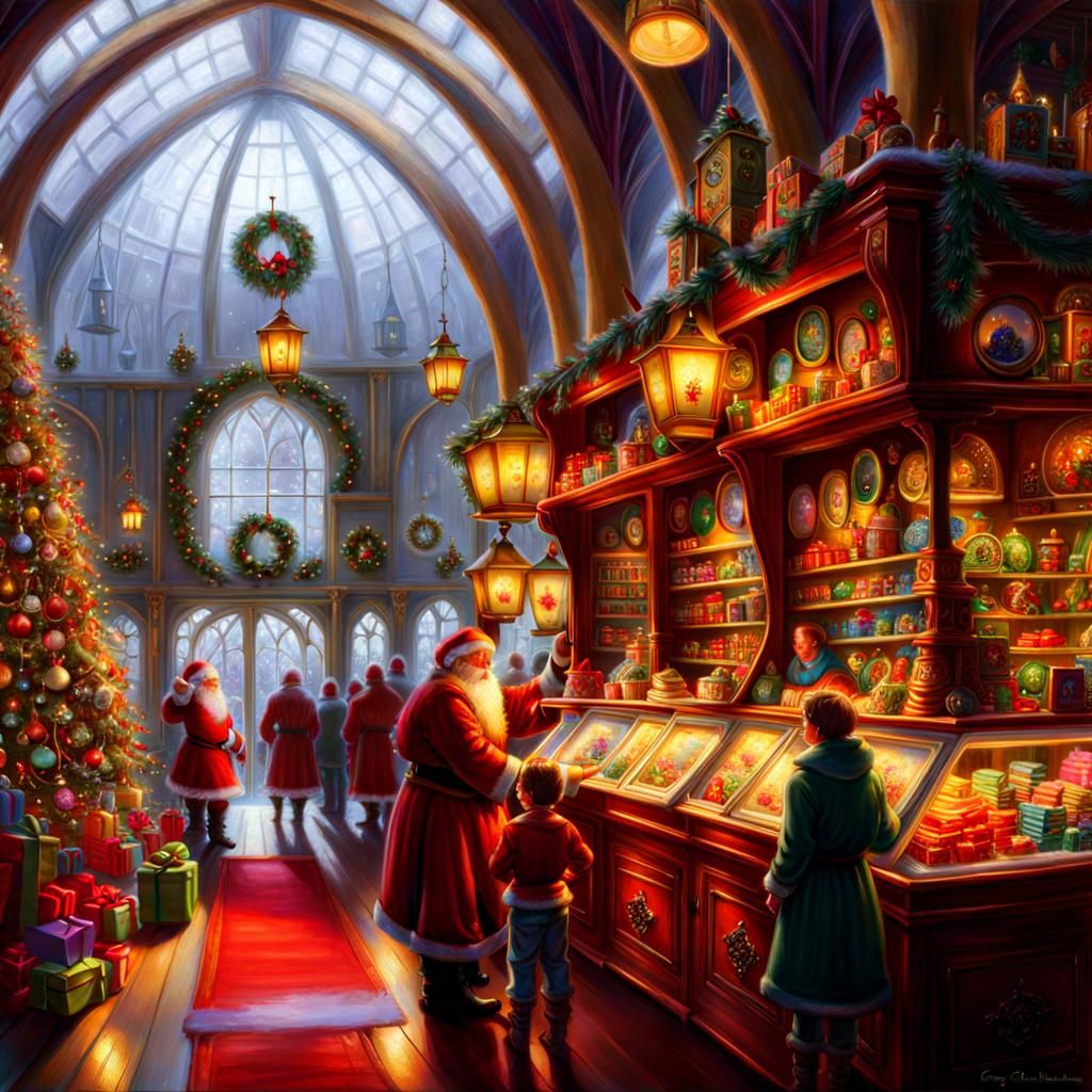 Inside Santa's Toy Shop - AI Generated Artwork - NightCafe Creator