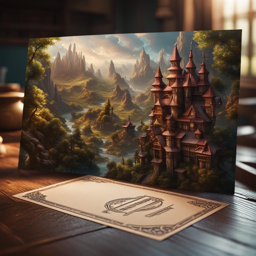 A postcard of a castle - AI Generated Artwork - NightCafe Creator