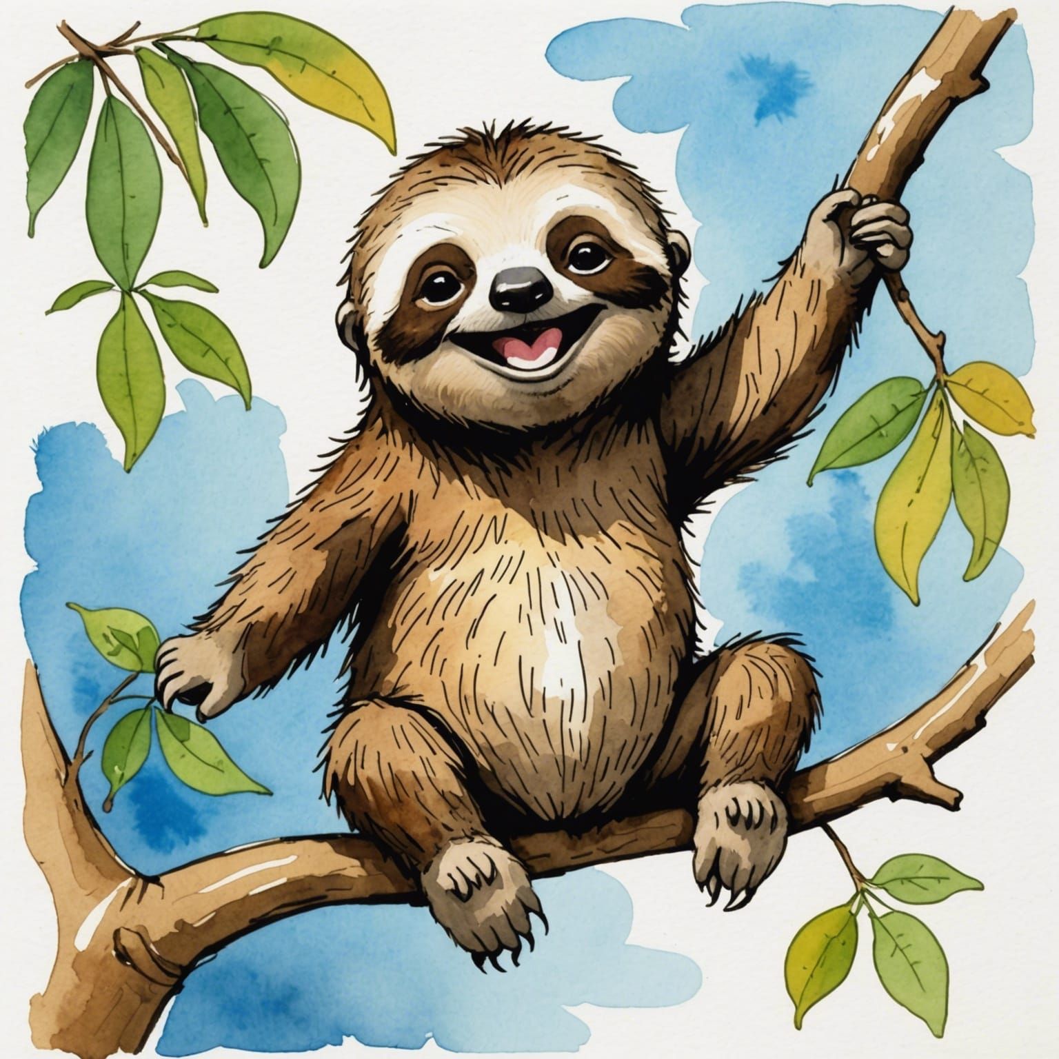 laughing sloth - AI Generated Artwork - NightCafe Creator