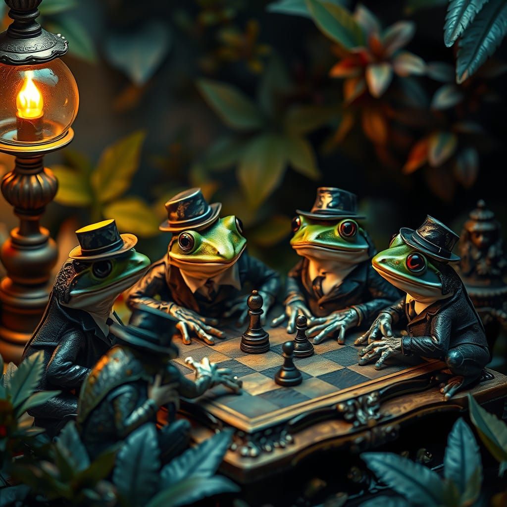 Frogs Playing Chess - Frogs Playing Chess