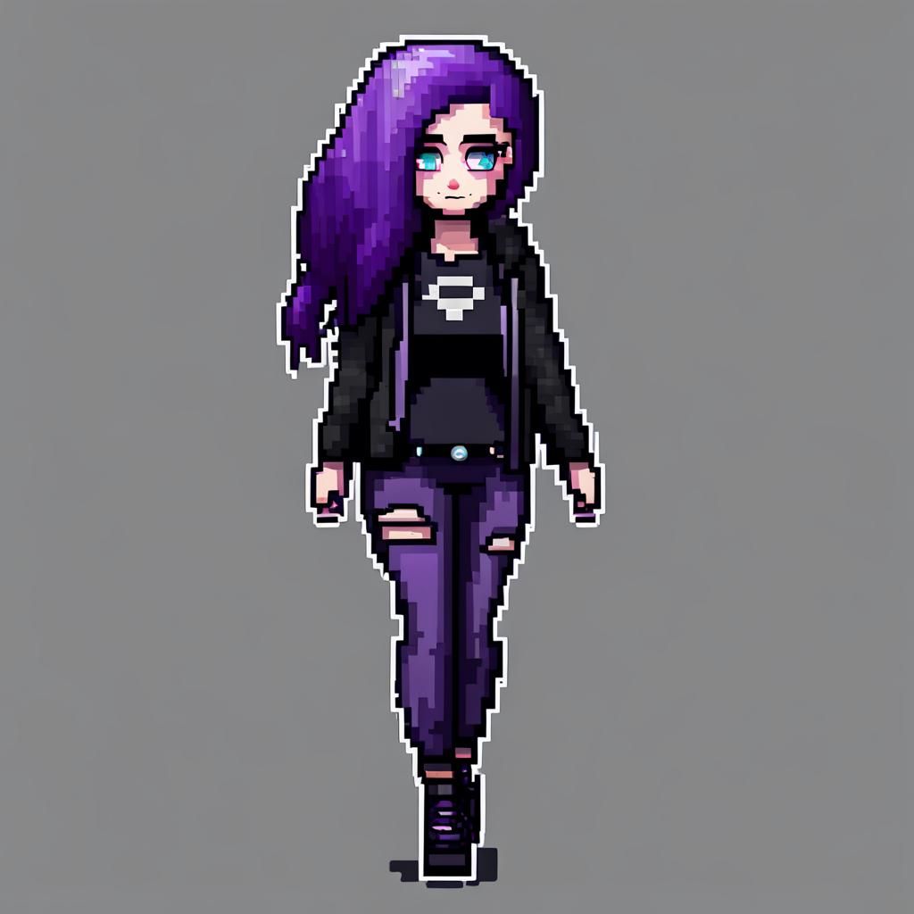 Pixel-Art: Goth woman - AI Generated Artwork - NightCafe Creator
