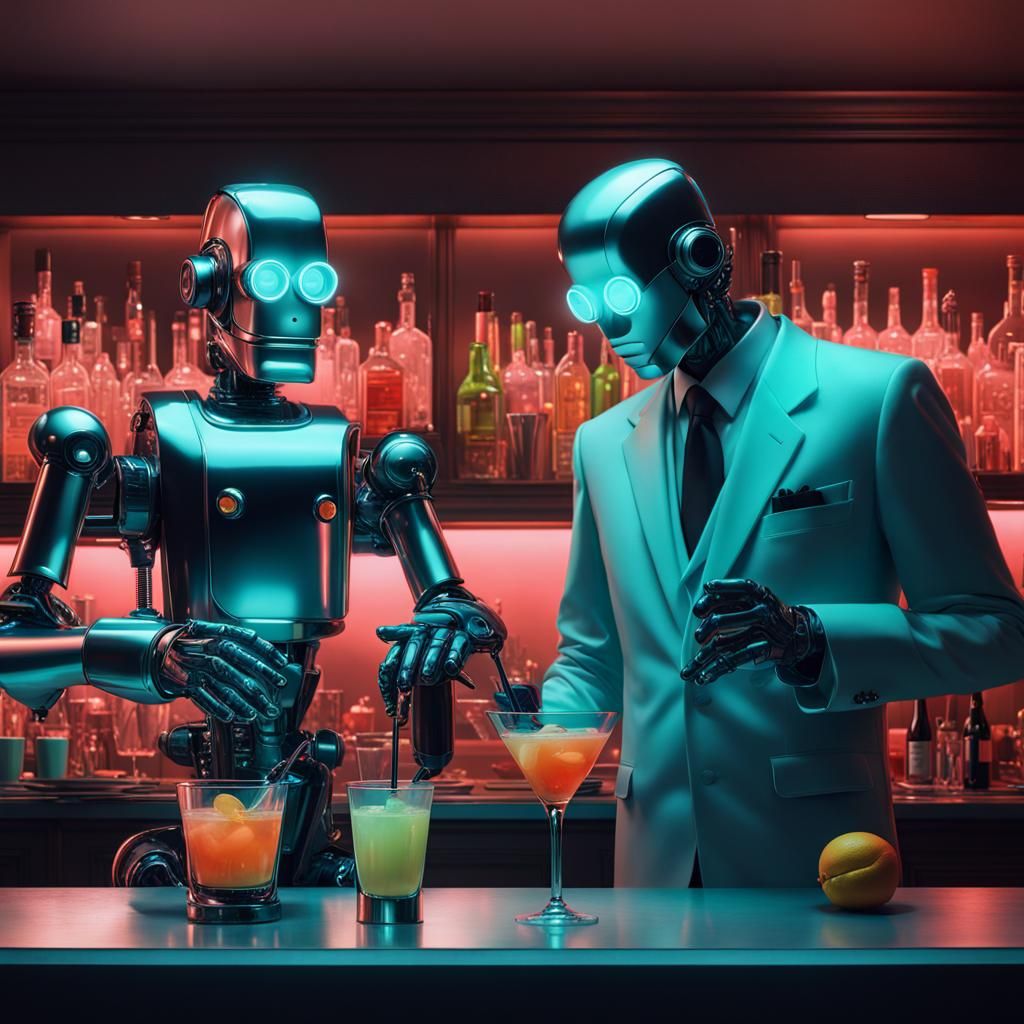 Learning to bartender - AI Generated Artwork - NightCafe Creator