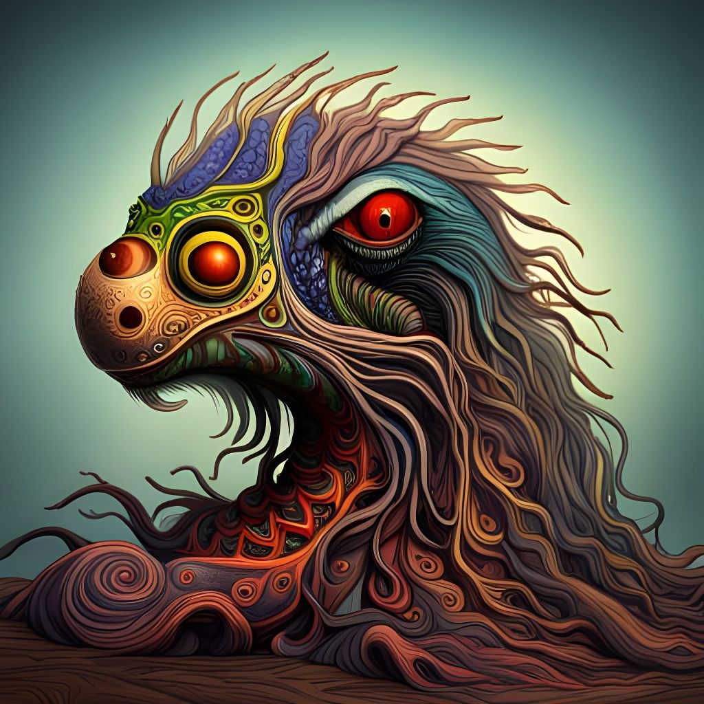 Psychedelic Monster - AI Generated Artwork - NightCafe Creator