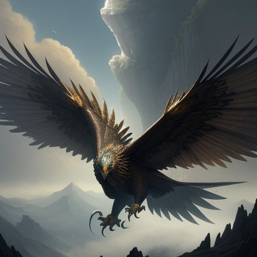 Eagle-Dragon Hybrid - Eagle-Dragon Hybrid in Dramatic Fantas...